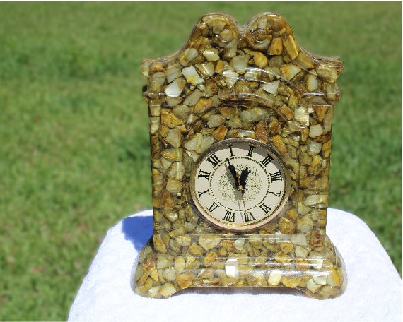 Mid Century Resin Clock Vomit Clock Lanshire Electric Mantle Clock MCM ...