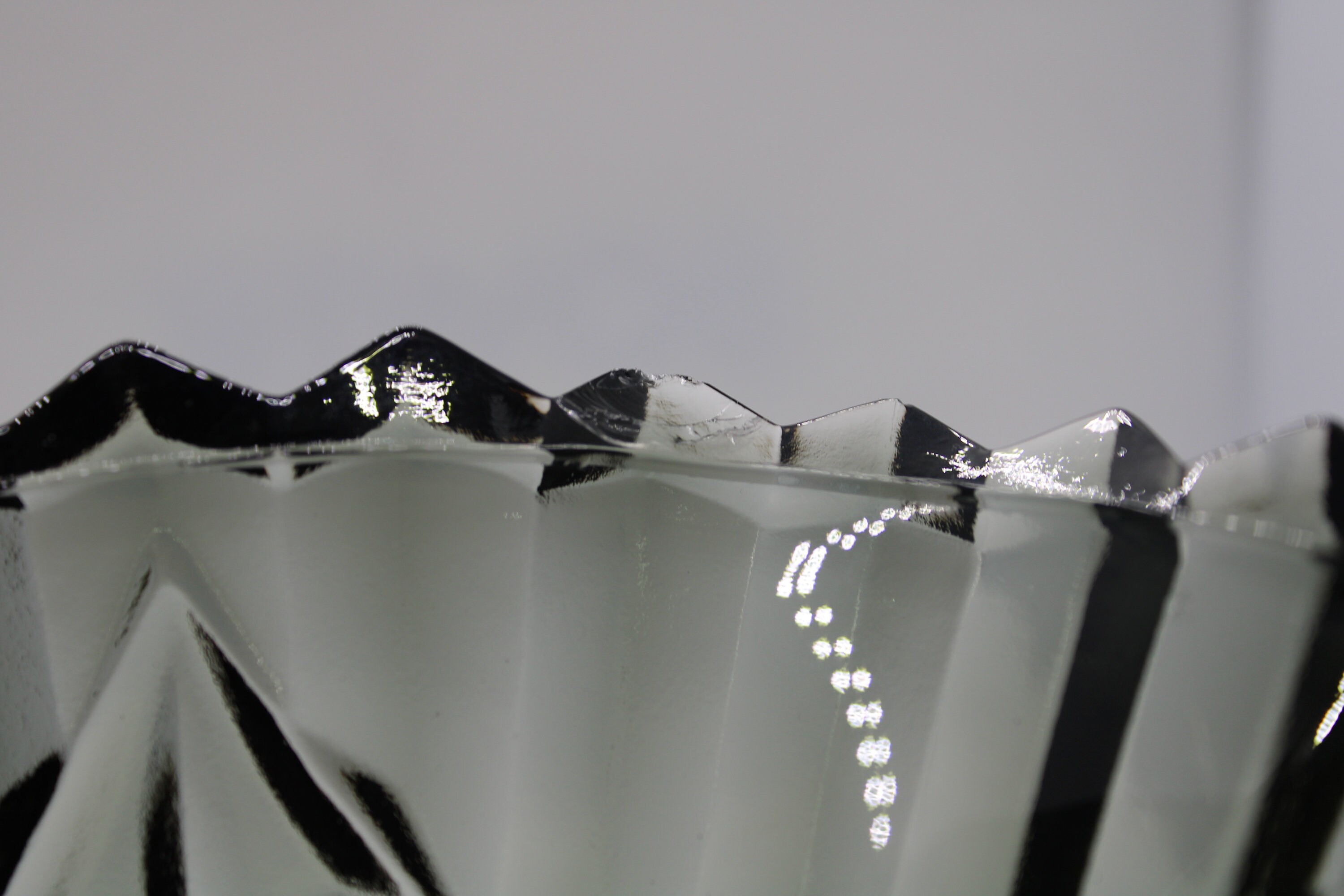 Federal Glass Smoke Colored Glass Ruffled Bowl and Clear Glass Plate ...