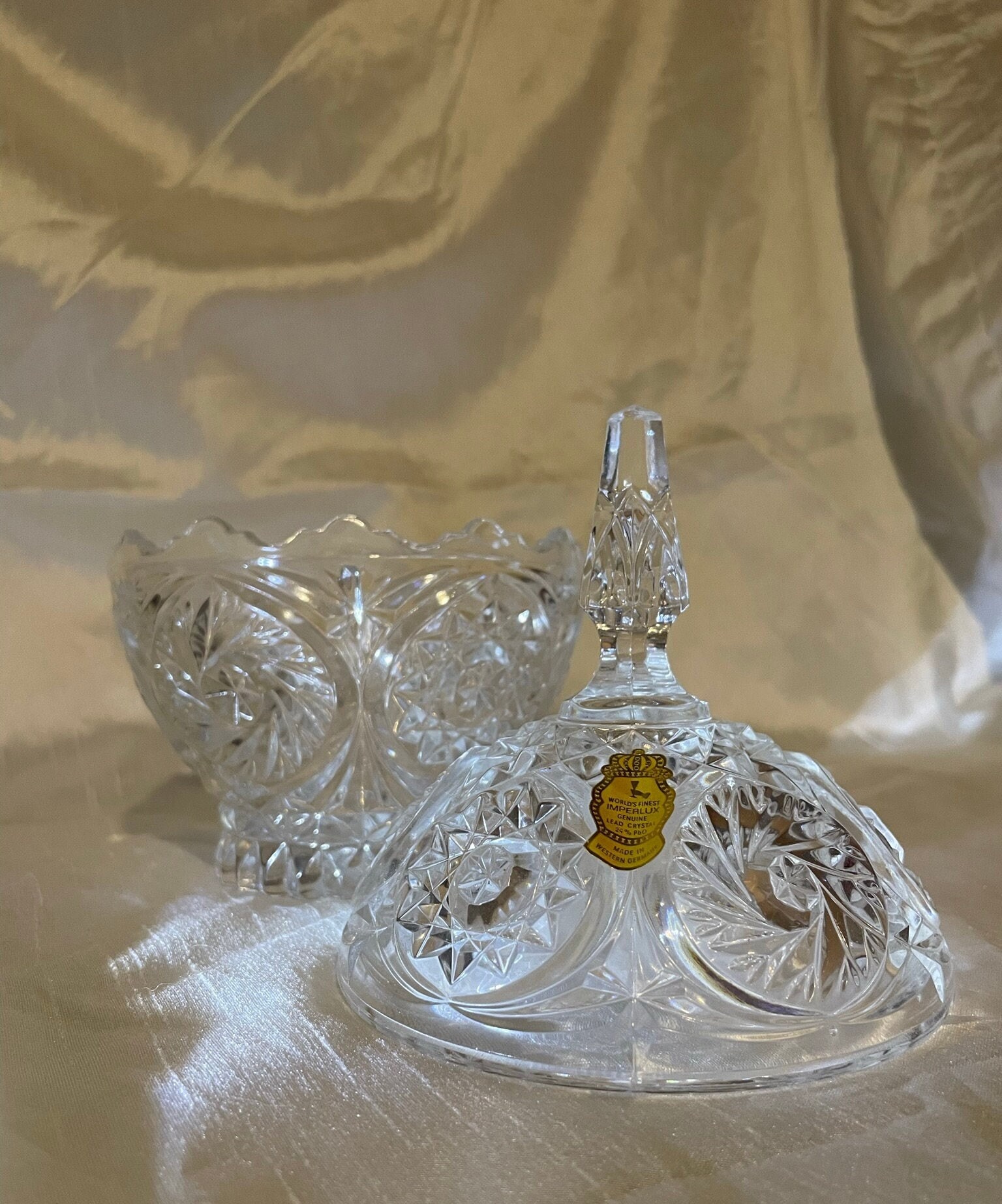 Vintage German Lead Crystal Candy Dish - Etsy