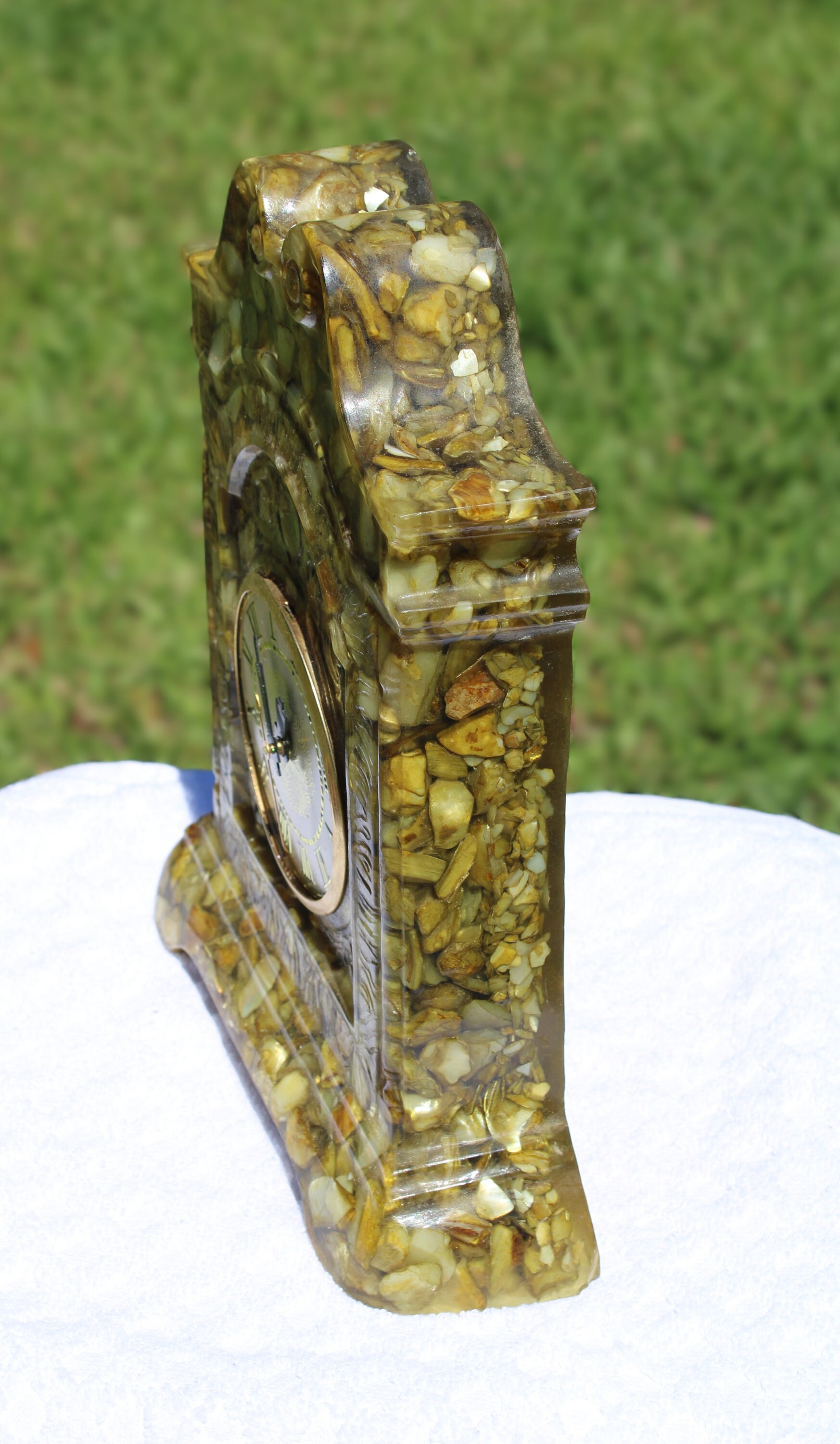 Mid Century Resin Clock Vomit Clock Lanshire Electric Mantle Clock MCM ...