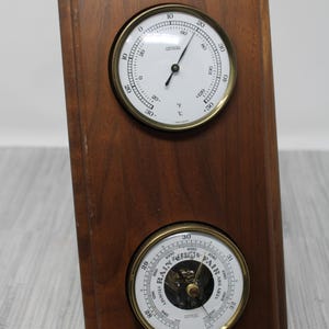 Vintage Huger Barometer Made in Germany - Huger Wood and Brass Weather ...