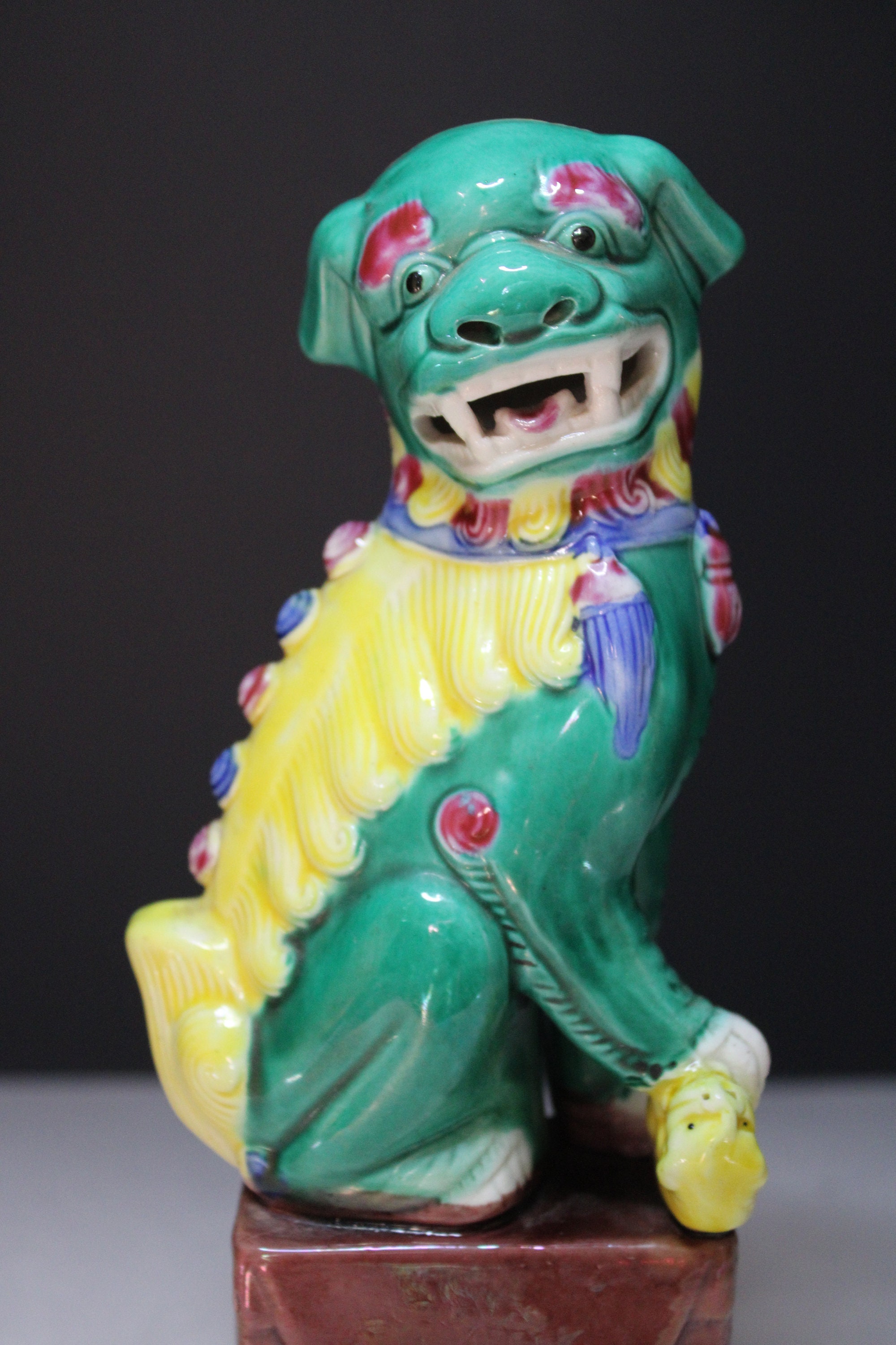 Vintage Chinese Porcelain Female Foo Dog Statue - Etsy