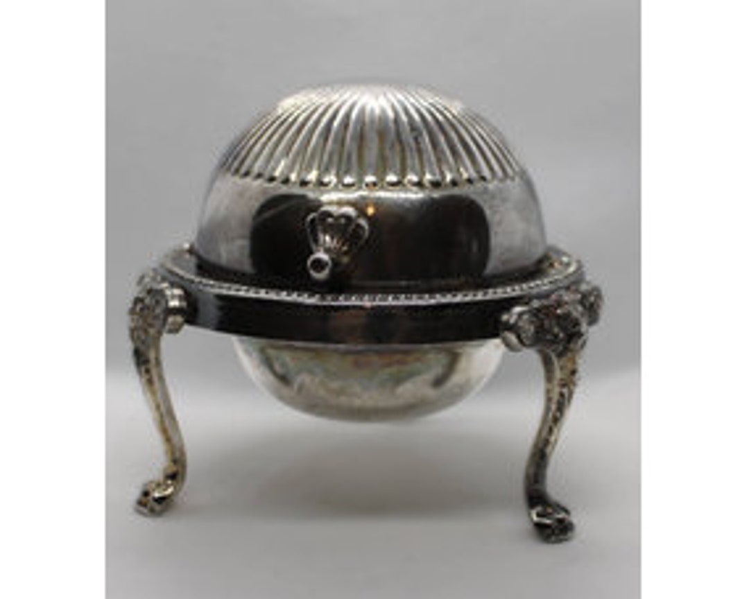 Vintage Leonard Silver Plated Roll Dome Top Butter/caviar Dish Lion ...