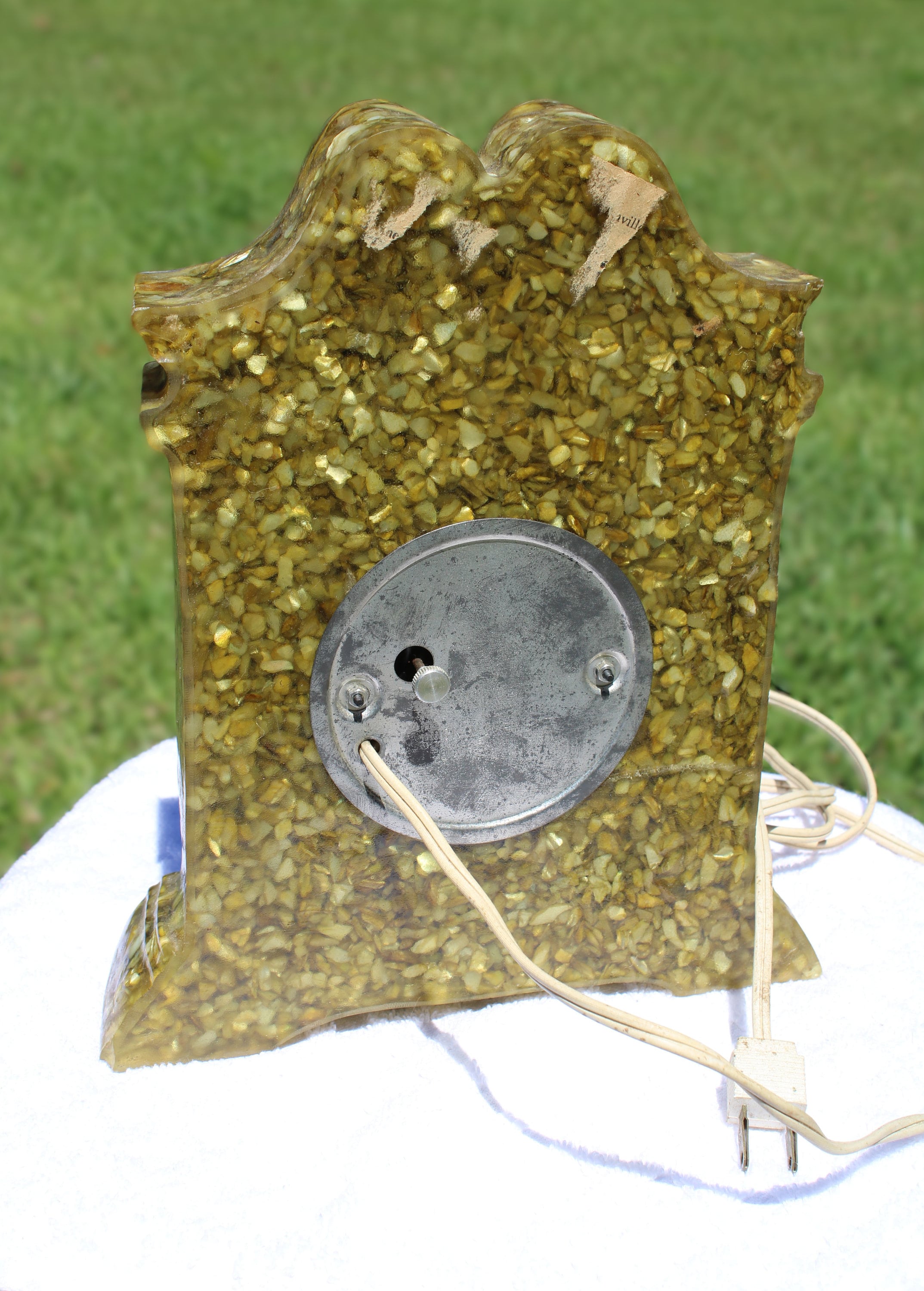 Mid Century Resin Clock Vomit Clock Lanshire Electric Mantle Clock MCM ...