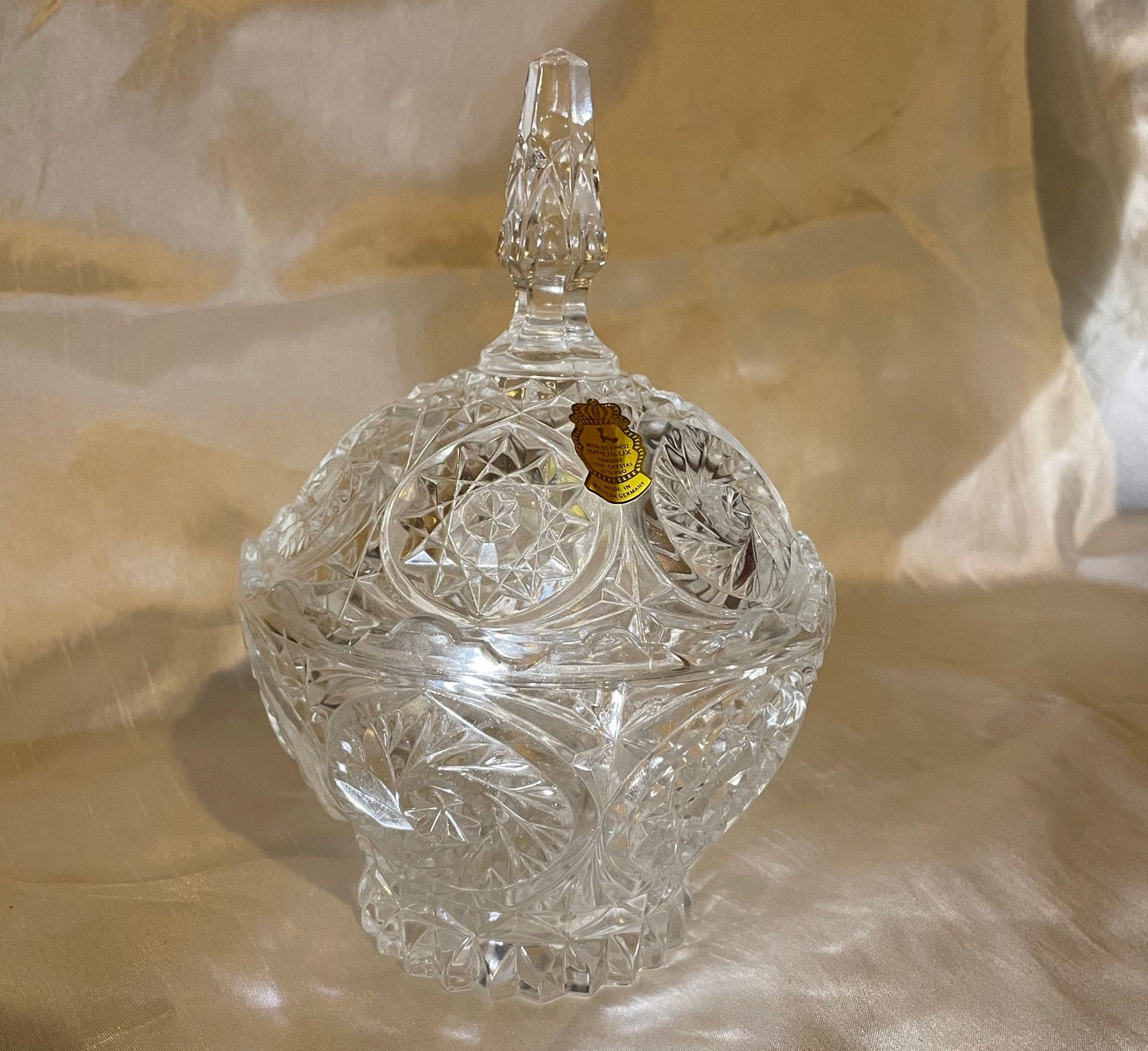 Vintage German Lead Crystal Candy Dish - Etsy