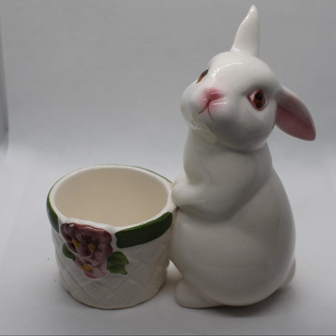 Vintage Avon Bunny Planter – White Rabbit Votive Holder - Etsy