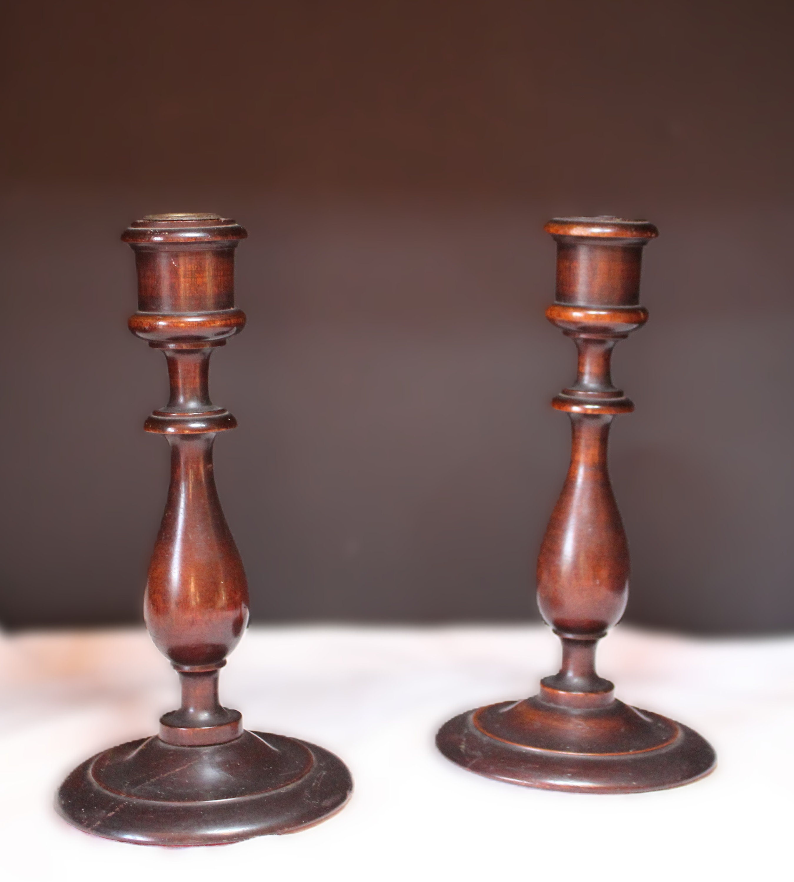 Vintage Turned Wood Candlestick Holders 9 Tall Set of 2 - Etsy