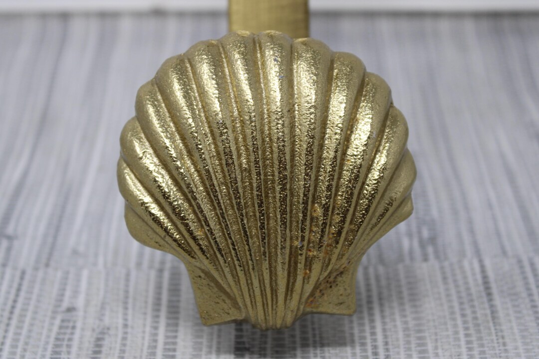 Vintage Brass Sea Shell Wreath Hanger - Over the Door Wreath Hanger ...
