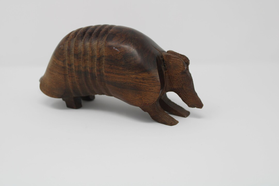 Vintage Ironwood Carved Wooden Armadillo Statue - Etsy