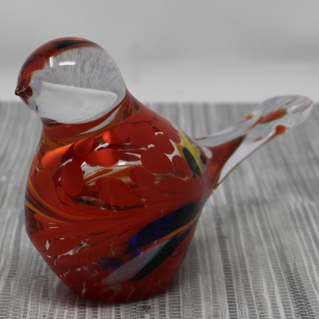 Vintage Handblown Murano Style Art Glass Bird Figure - Art Glass Bird ...