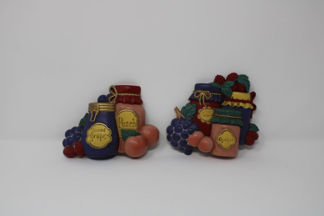 Vintage Home Interiors Fruit Jam Wall Hanging Set - Jams and Jellies ...