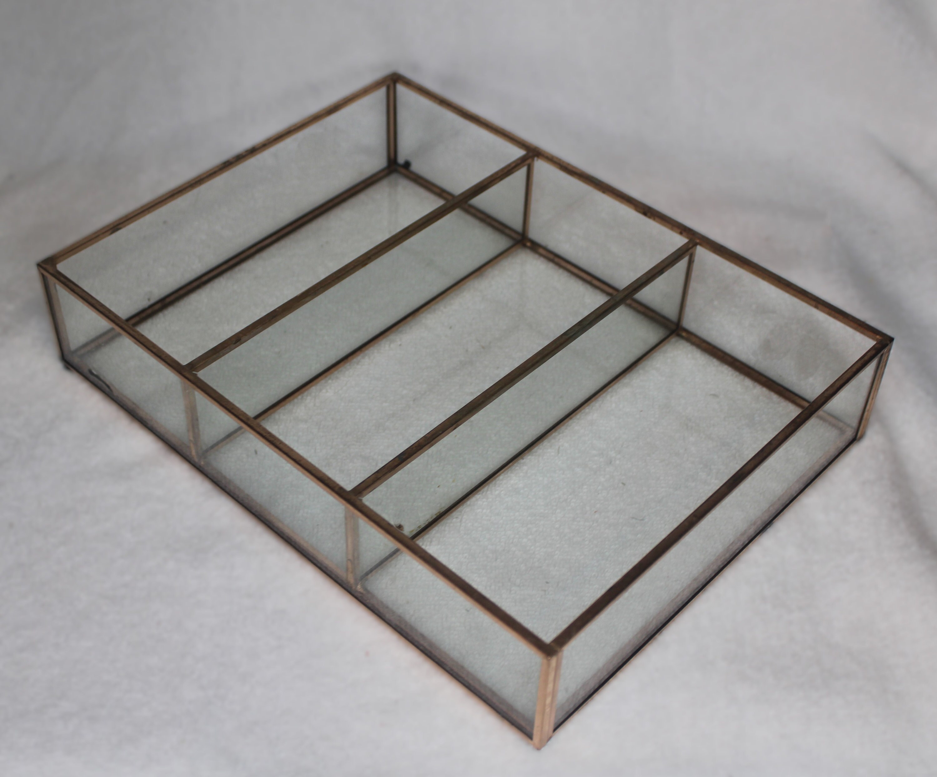 Metal and Glass Shelf Glass Organizer Standing Shelf or Flat Laying ...