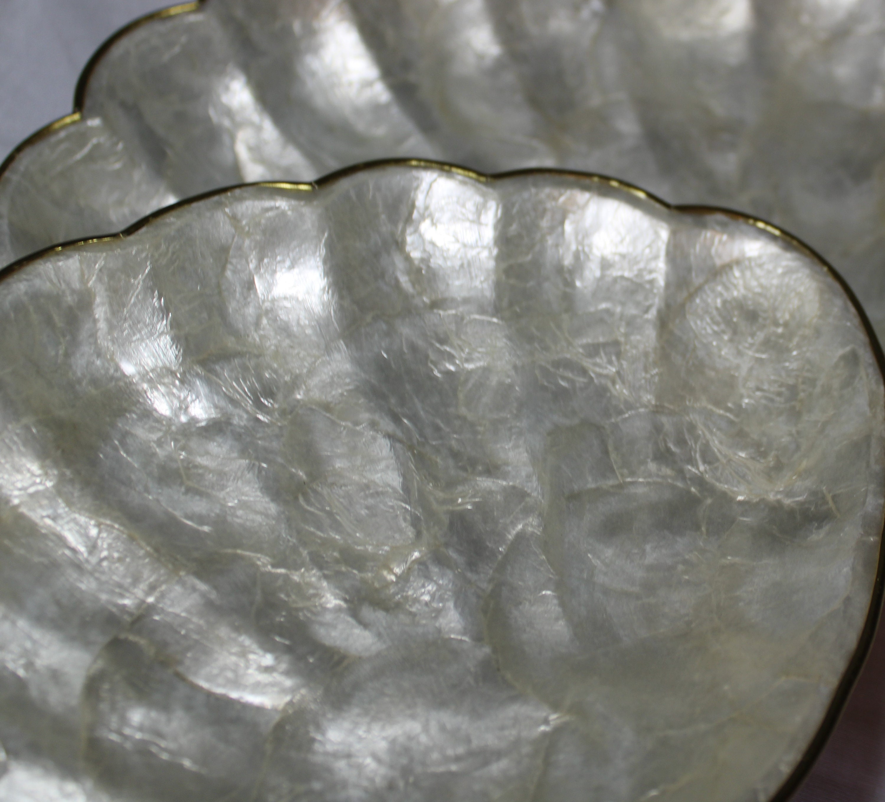 Vintage Capiz Shell Clamshell Nesting Serving Trays or Trinket Dishes ...