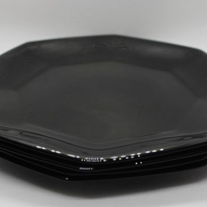 1980's Arcoroc Black Octime Sets - 4 Dinner Plates - 4 Salad Plates - 4 ...