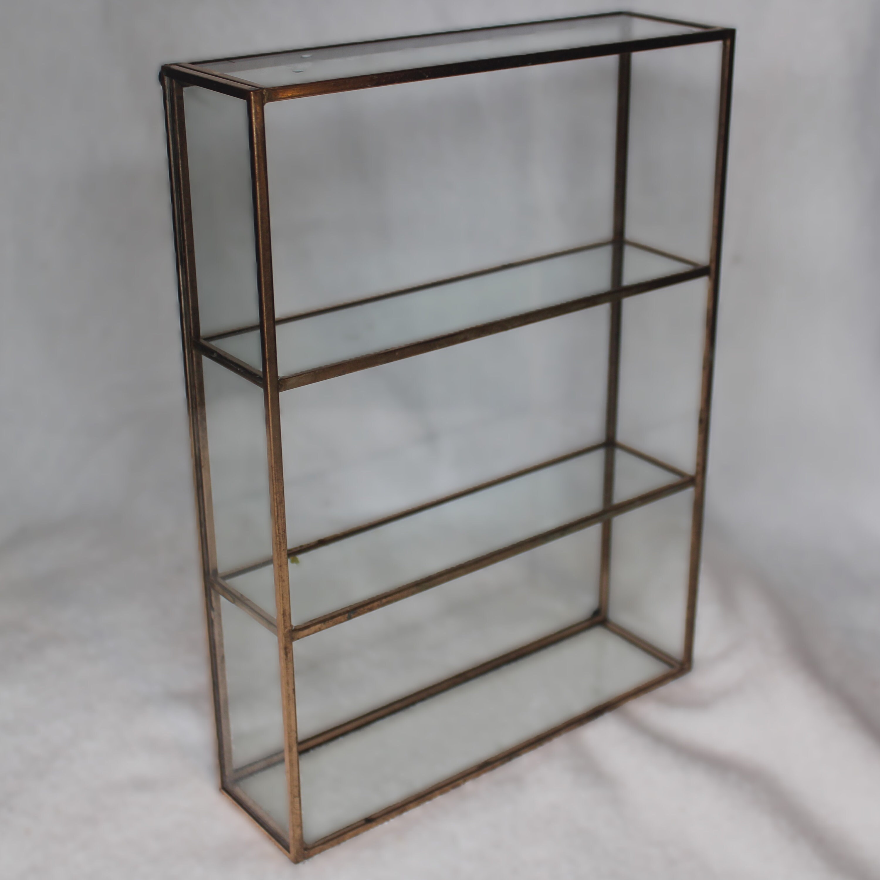 Metal and Glass Shelf Glass Organizer Standing Shelf or Flat Laying ...
