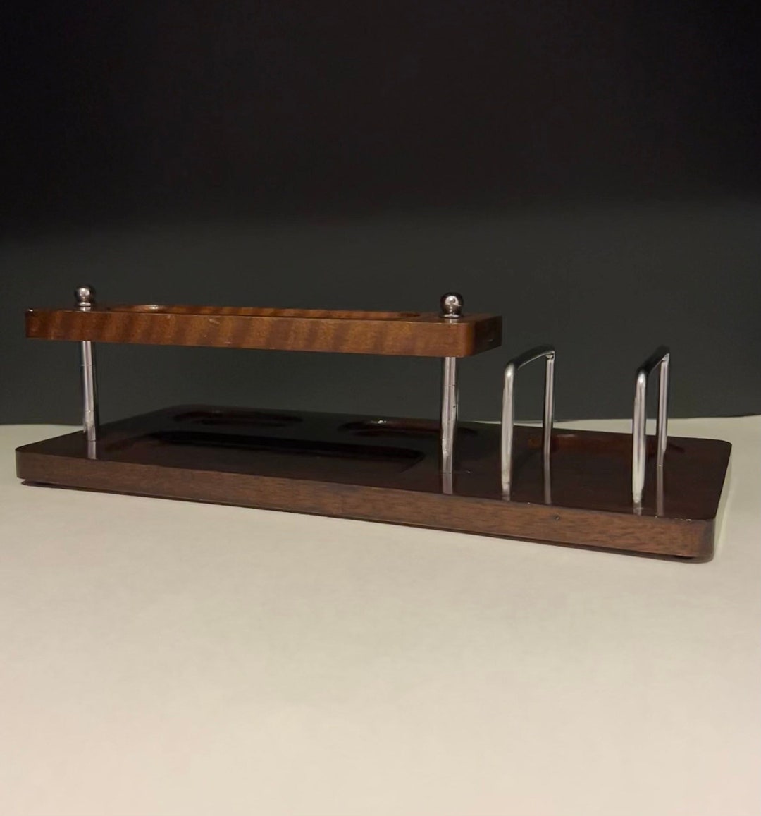 Vintage Walnut Wooden MCM Desk/dresser Valet Organizer - Etsy