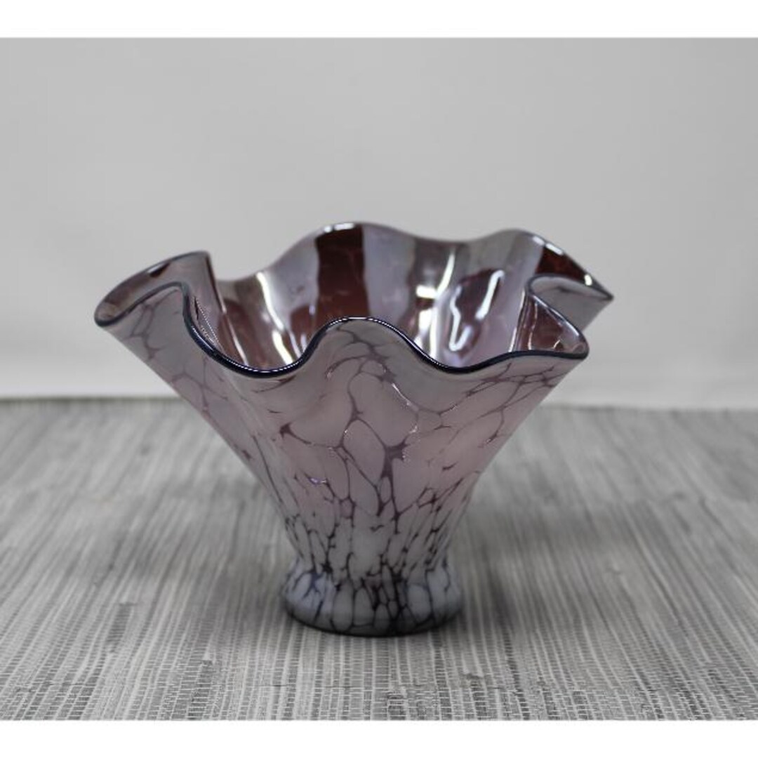 Vintage Jozefina Hand Blown Glass Purple Handkerchief Vase - Made in ...