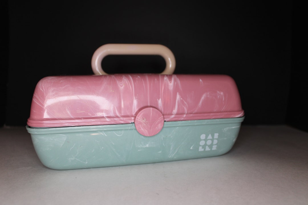 Vintage Mini Caboodles Case Pink and Aqua Blue Marbled Small Caboodles Case - Etsy