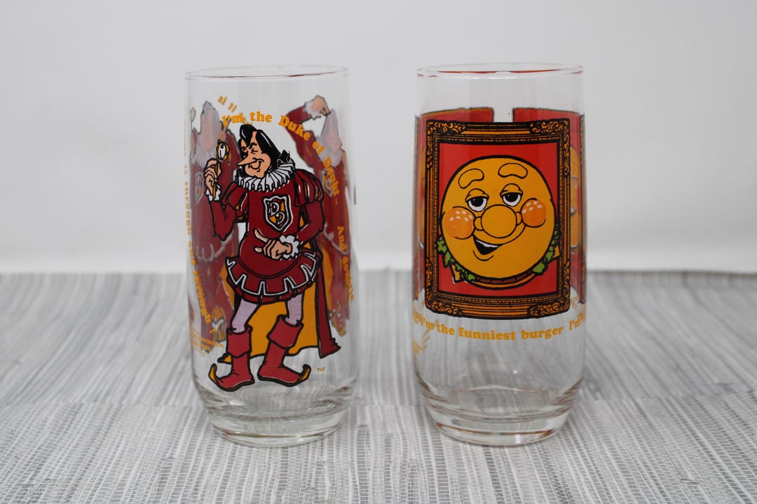 Vintage Set of 2 Burger King Drinking Glasses - Duke of Doubt and the ...