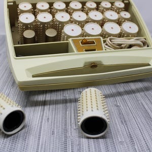 Vintage Lady Sunbeam Heated Hair Curlers Set - 20 Heated Hair Curlers ...