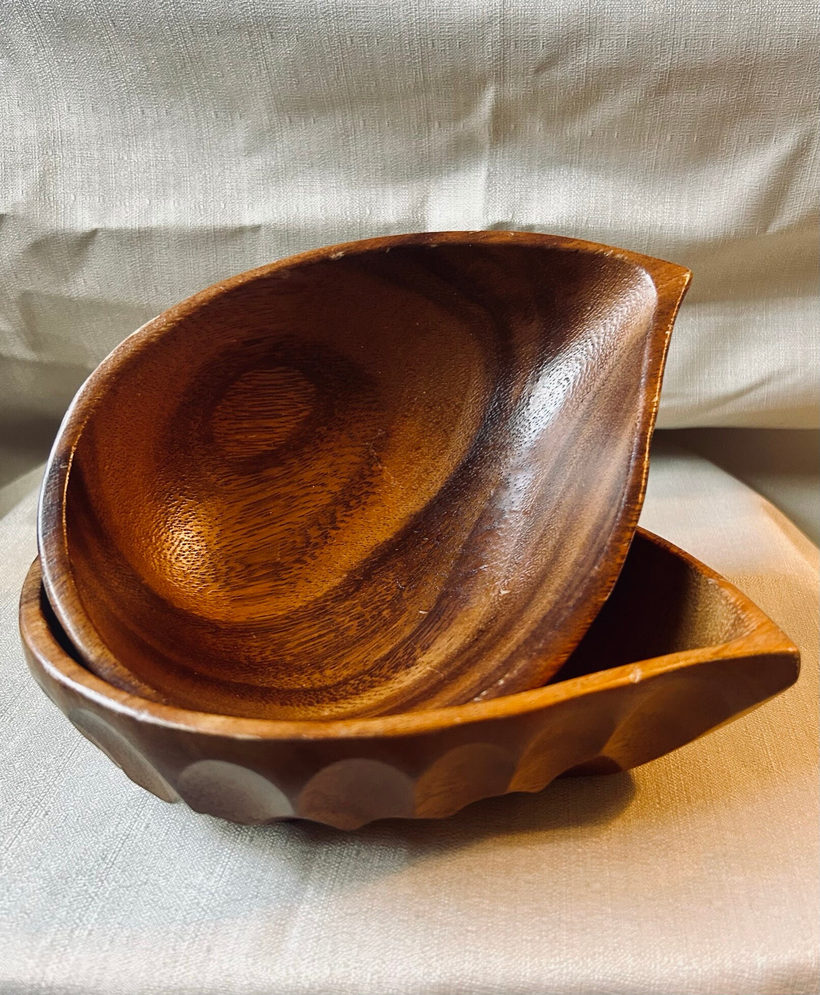 Vintage Monkey Pod Wood Mid Century Modern Bowls - Etsy