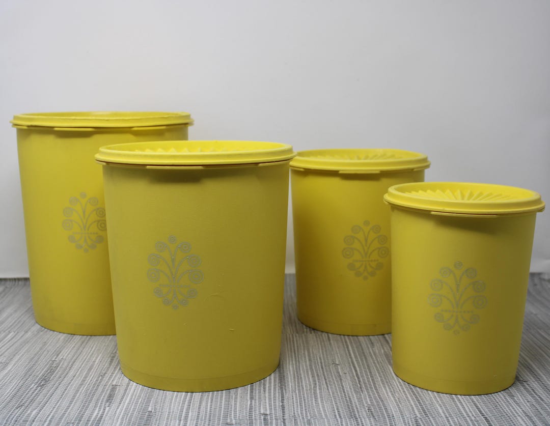 Vintage 70's Tupperware Nesting Canister Set - Daffodil Yellow ...