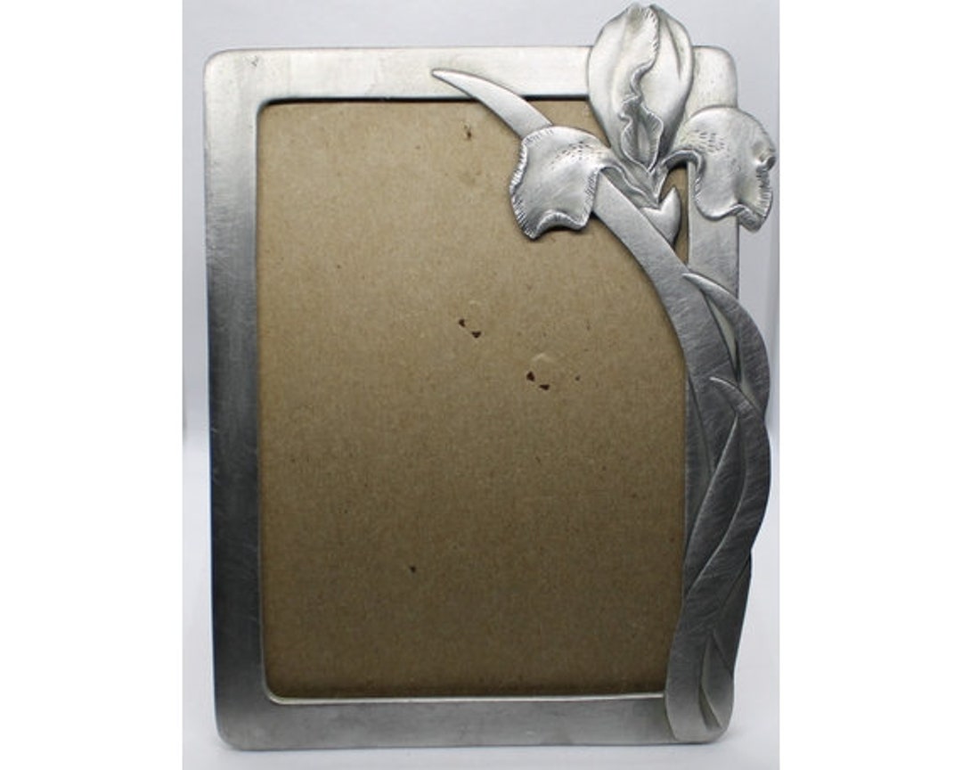 1985 Vintage Seagull Pewter Floral Iris Flower 5 X 7 Photo Frame Pewter Picture Frame - Etsy