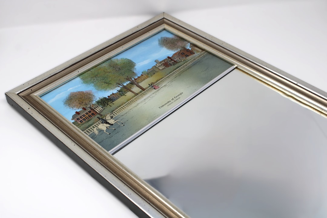 Vintage Eglomise University of Georgia Reverse Glass Painting Mirror - Etsy