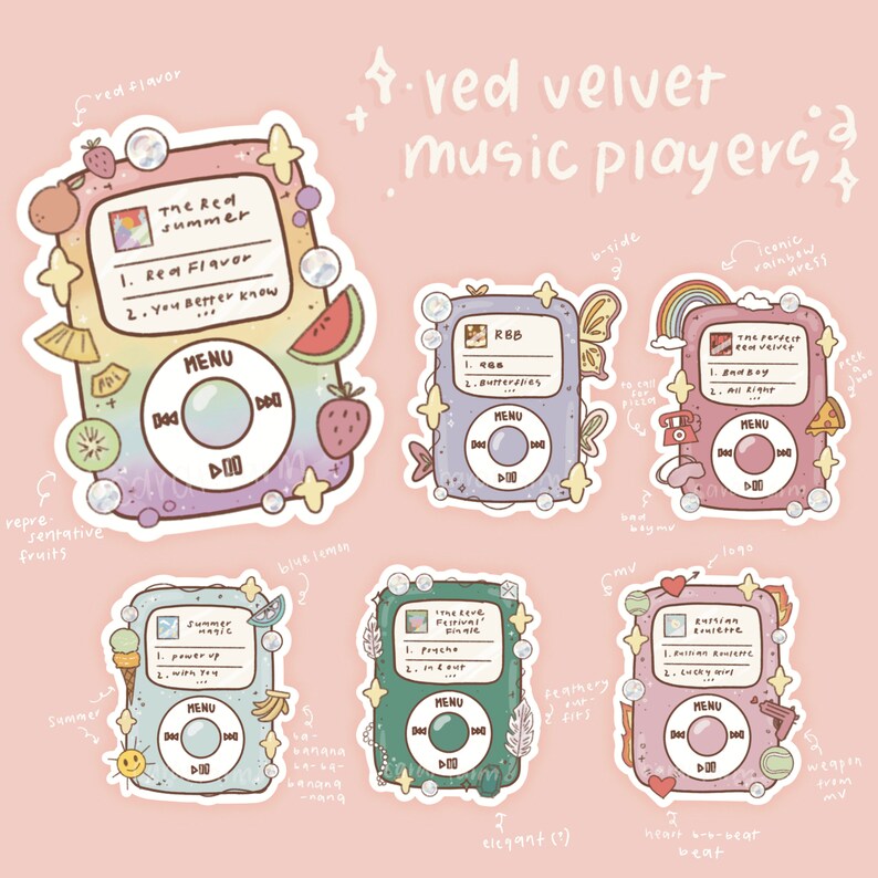 Red Velvet Music Player Stickers red Flavor Bad Boy - Etsy