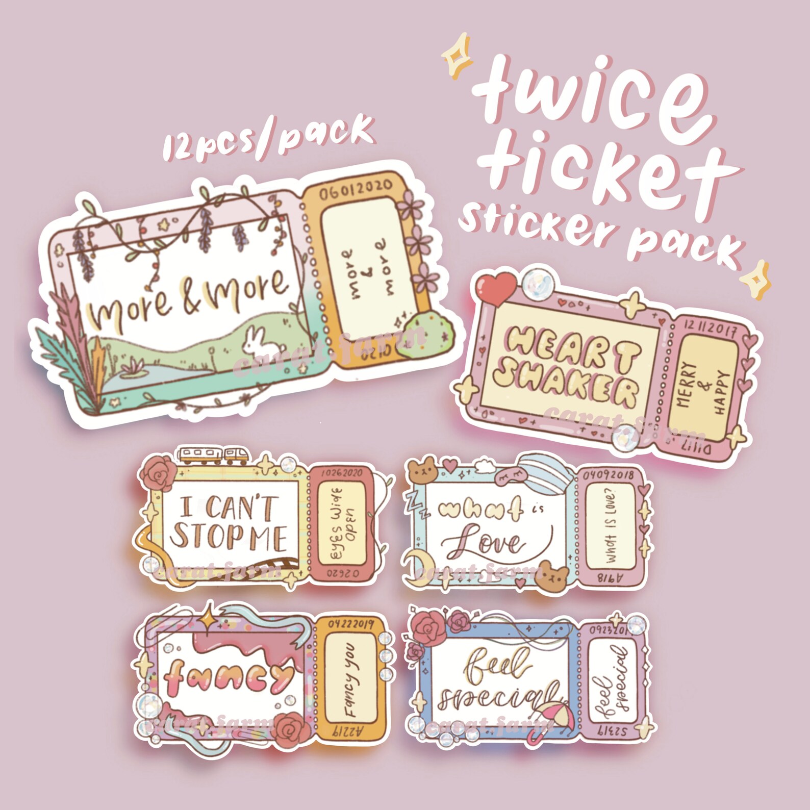 Twice Ticket Stickers (I Can't Stop Me, More & More, Feel Special ...