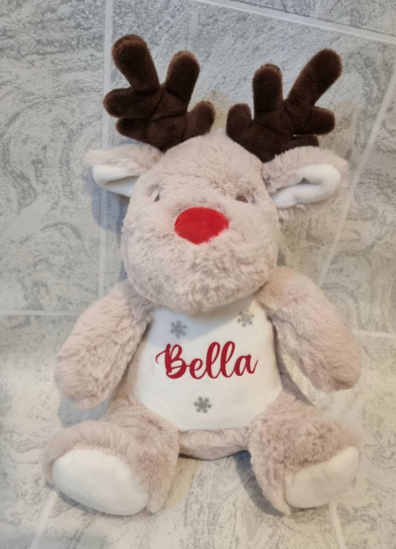 Personalised Christmas Reindeer Teddy Mumbles Bear - Etsy UK