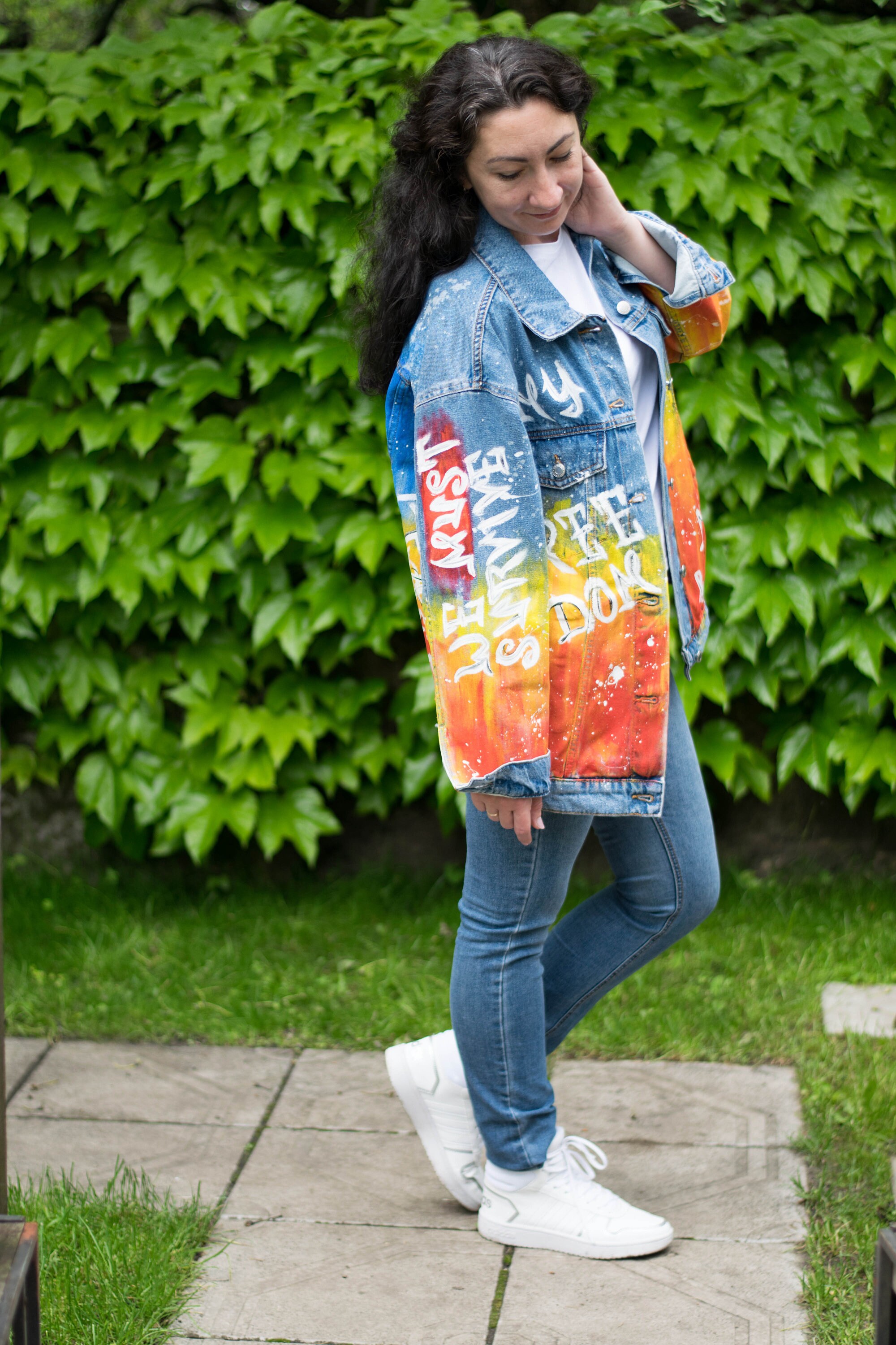 Hand Painted Street Art Denim Jacket, Custom Hand Painted Denim Jacket ...