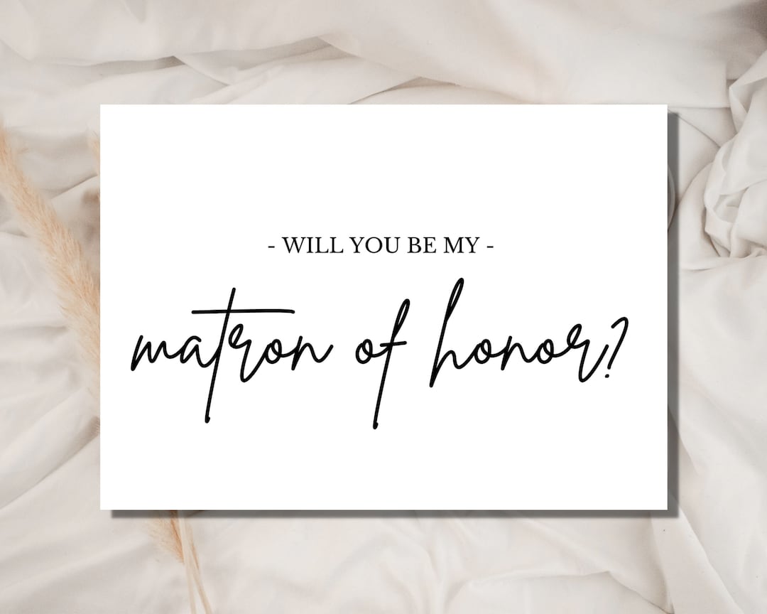 Will You Be My Matron of Honor Printable, Ask to Be Bridesmaid, Digital ...