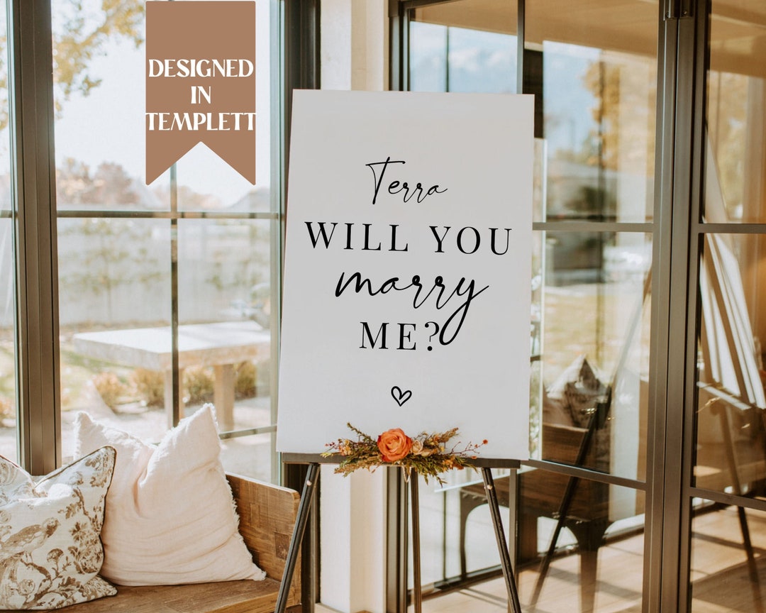 Will You Marry Me Sign Template, Proposal Sign, Proposal Photo Props ...