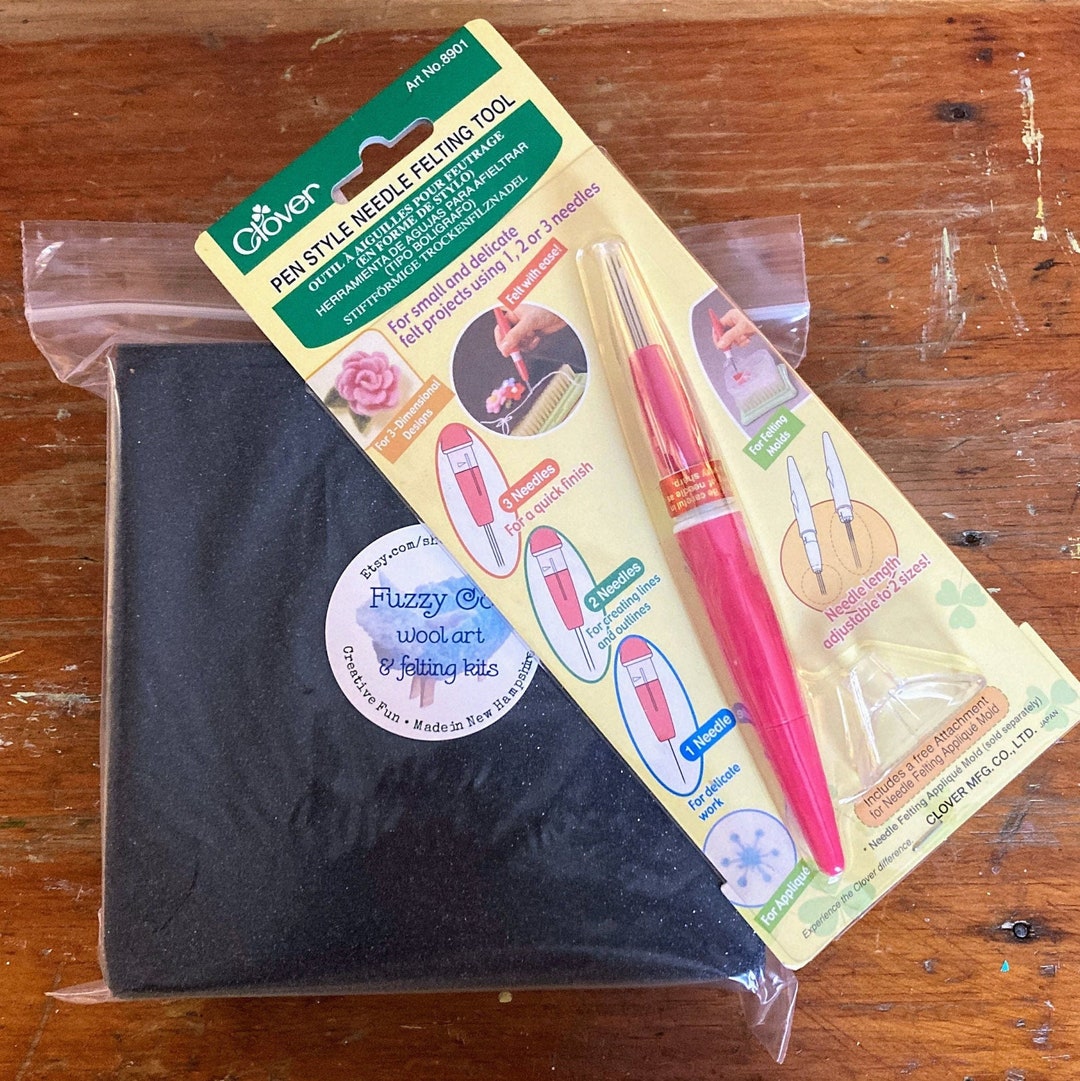 Essential Pen & Pad Combo: Clover Pen for 2D Precision 2D or 3D Felting ...