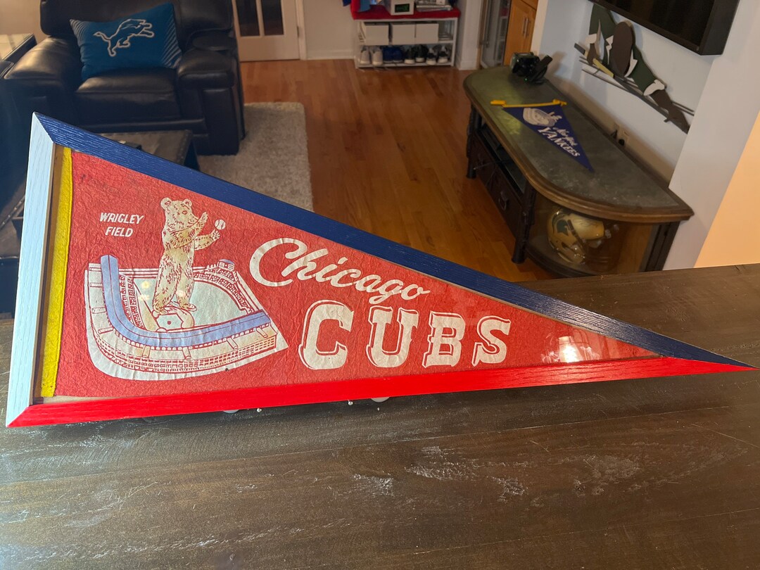 Vintage 1950s Chicago Cubs MLB Custom Painted Framed Pennant. One of a ...