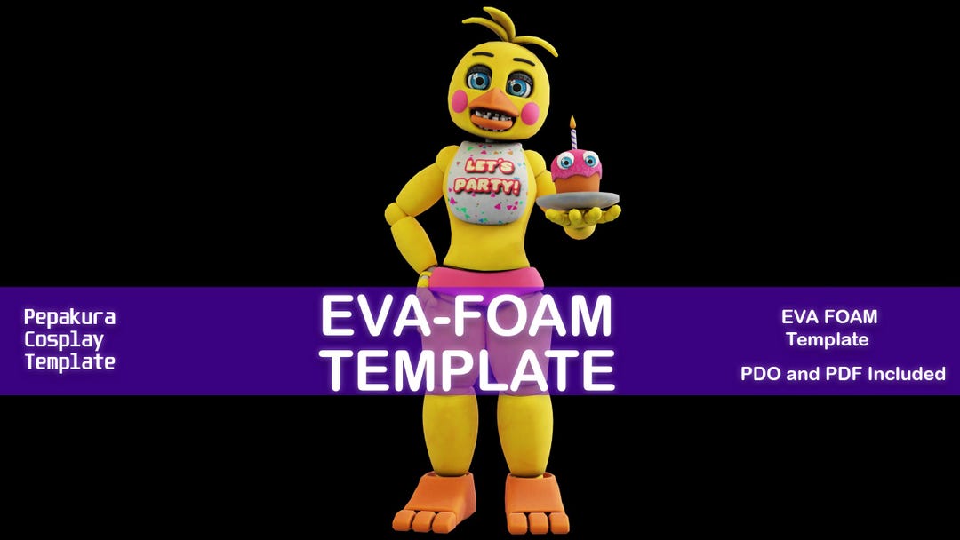 FNAF 2 Toy Chica Wearable Armor and Helmet Mask - EVA TEMPLATE - Eva ...