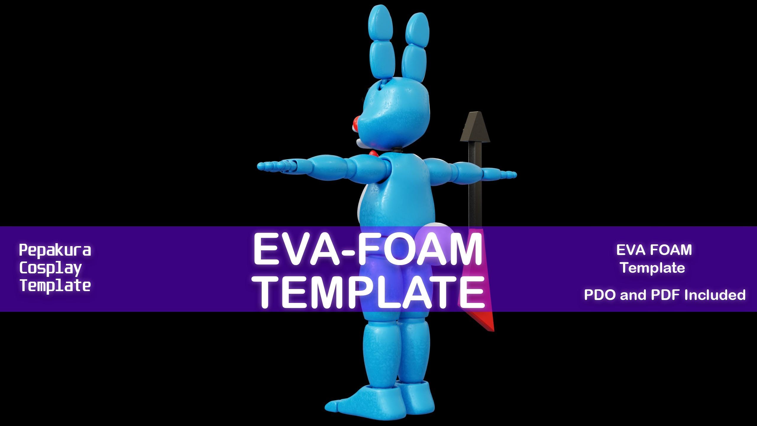 FNAF 2 Toy Bonnie Wearable Armor and Helmet Mask - EVA TEMPLATE - Eva ...