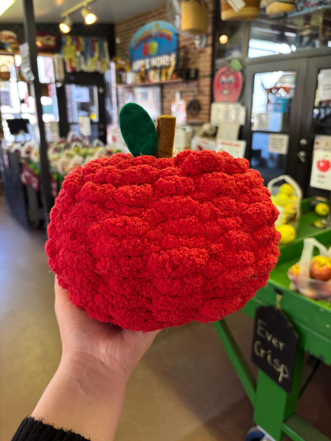 Red Apple Plushie, Fall Decor, Stuffed Apple, Kid’s Toys, Children's ...