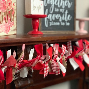 Valentines Day Burlap Rag Garland - Etsy