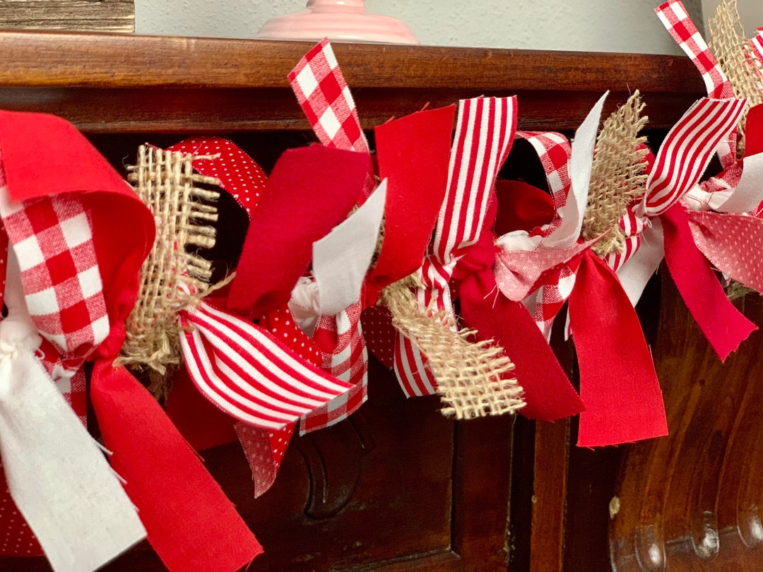 Valentines Day Burlap Rag Garland - Etsy