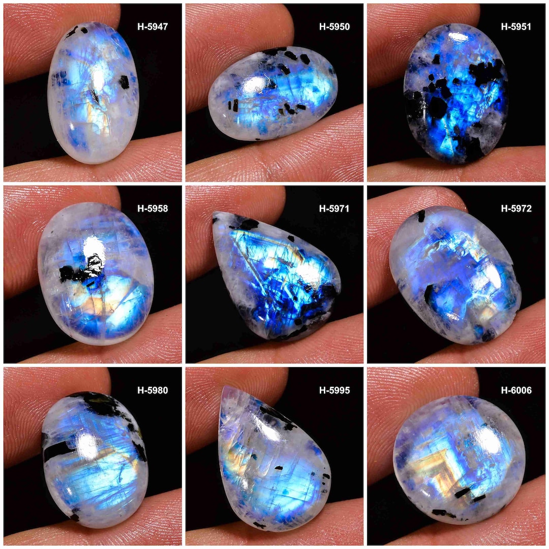 Designer Rainbow Moonstone With Tourmaline Top Grade Quality 100% ...
