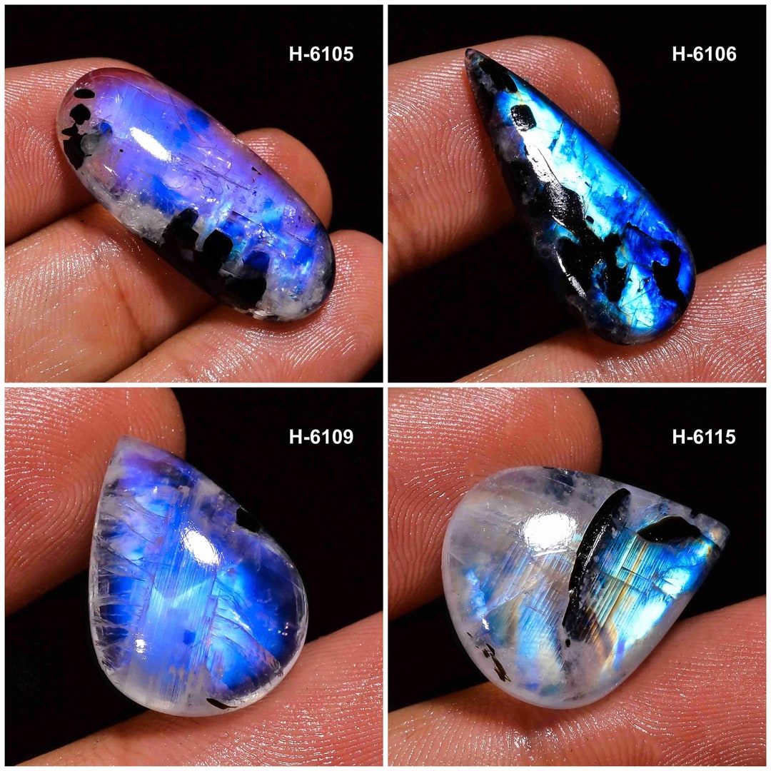 Marvellous Rainbow Moonstone With Tourmaline Top Grade Quality 100% ...