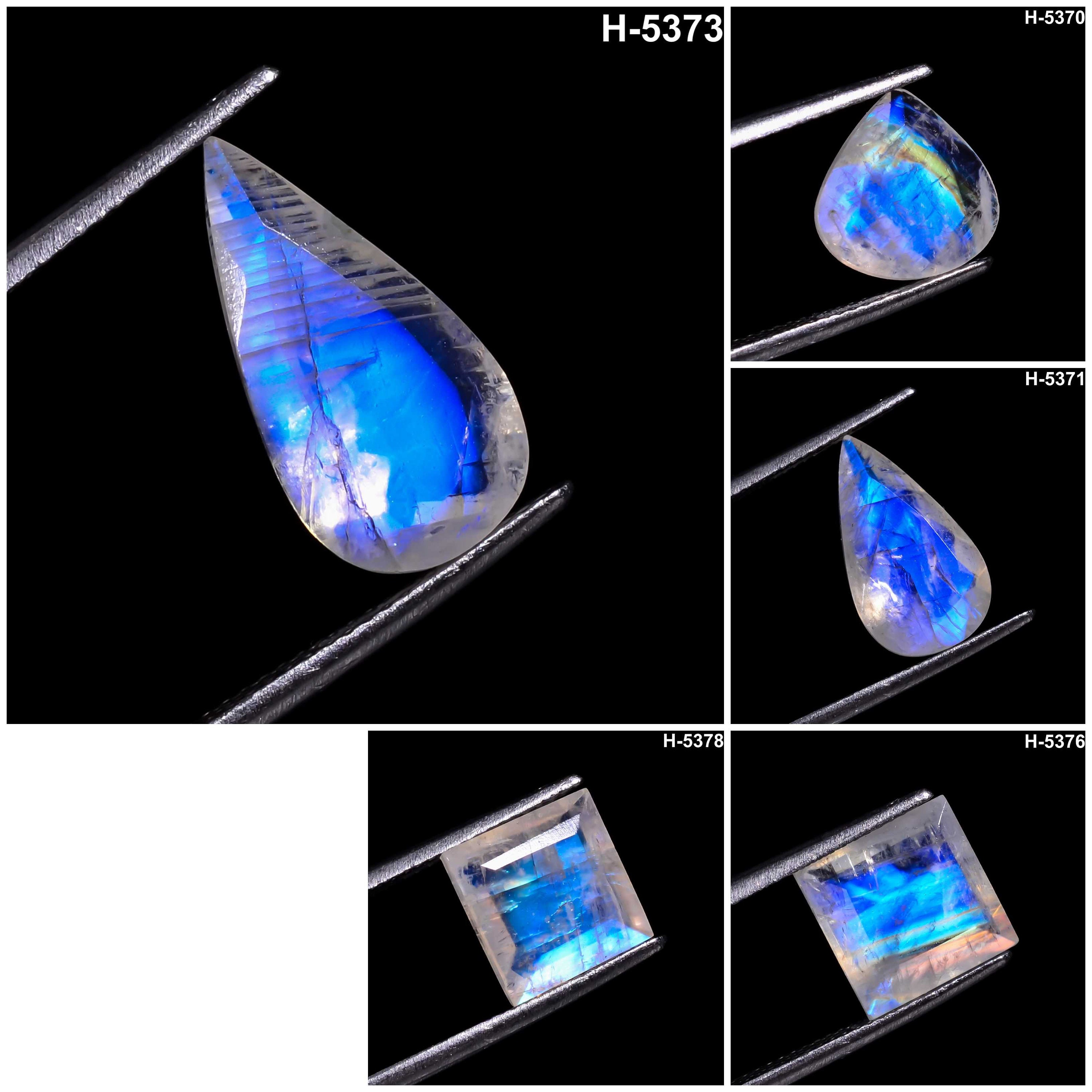 Awesome Rainbow Moonstone Faceted Cut Stone Top Grade Quality 100% ...