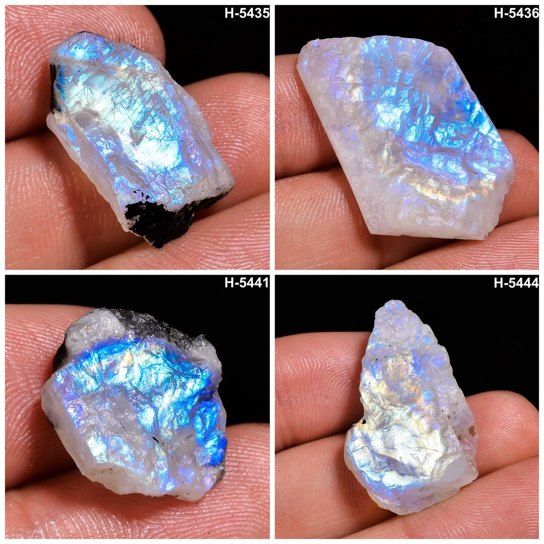 Stunning Rainbow Moonstone Rough Top Grade Quality 100% Natural Rainbow ...
