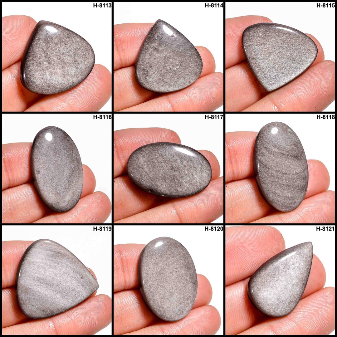 Outstanding Silver Sheen Obsidian Top Grade Quality 100% Natural Silver ...