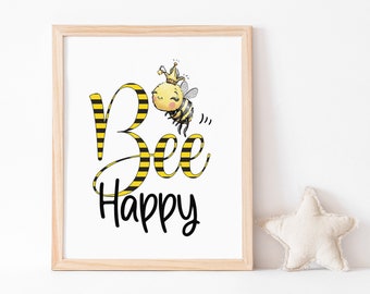 Bee Happy Printable | Etsy