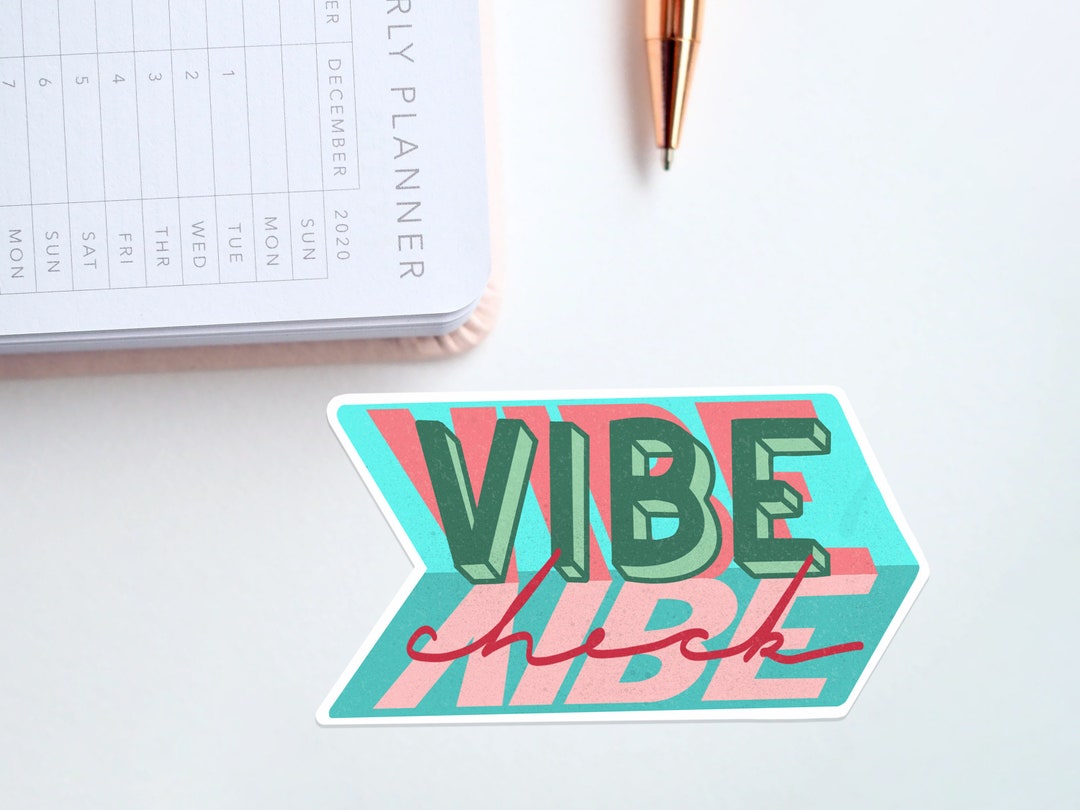 Vibe Check Hand Drawn Vinyl Sticker - Etsy