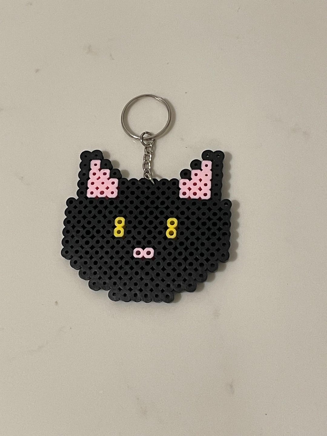 Black Cat Face Perler Bead Chain - Etsy