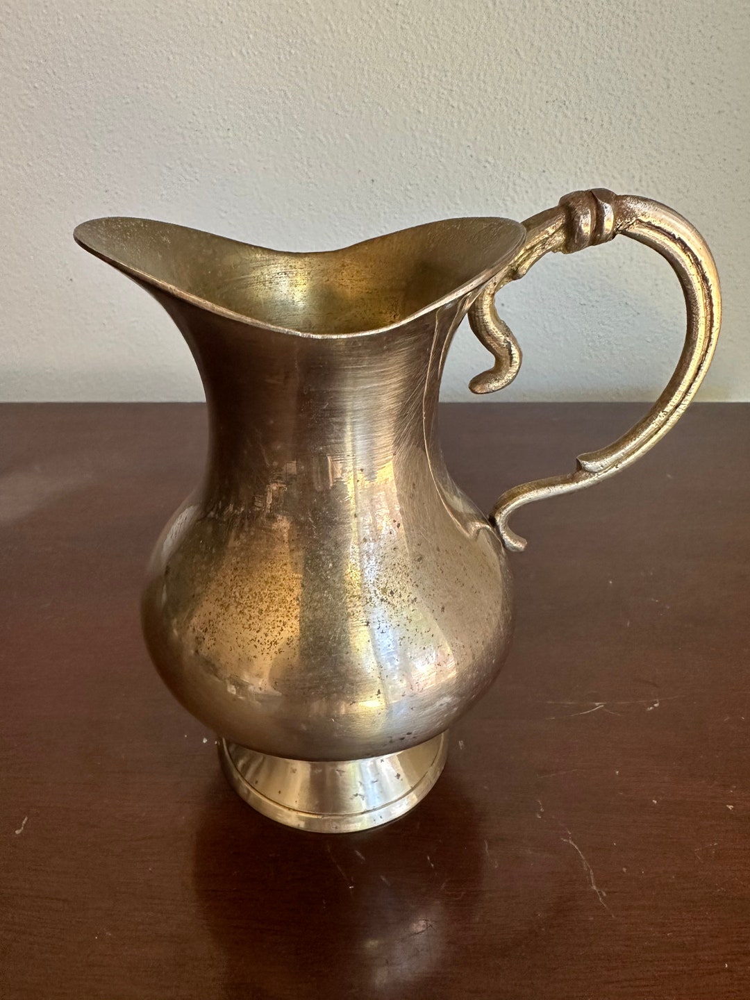 Vintage Brass Pitcher With Ornate Handle | Small Size - Etsy